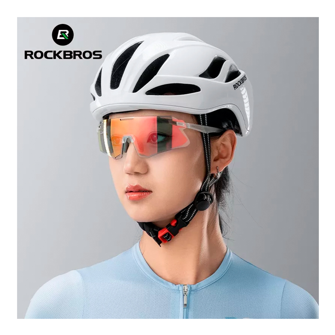 Lentes Rockbros Polarized Gray Red HD